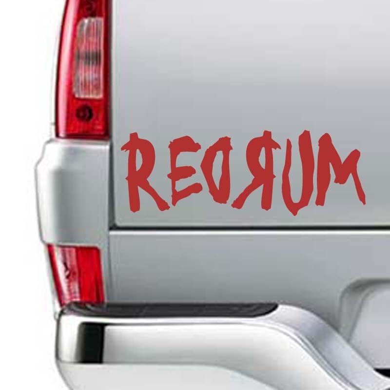 REDRUM Shining Murder Kill Horror Death Vinyl Sticker Decal 7"h x 16"w
