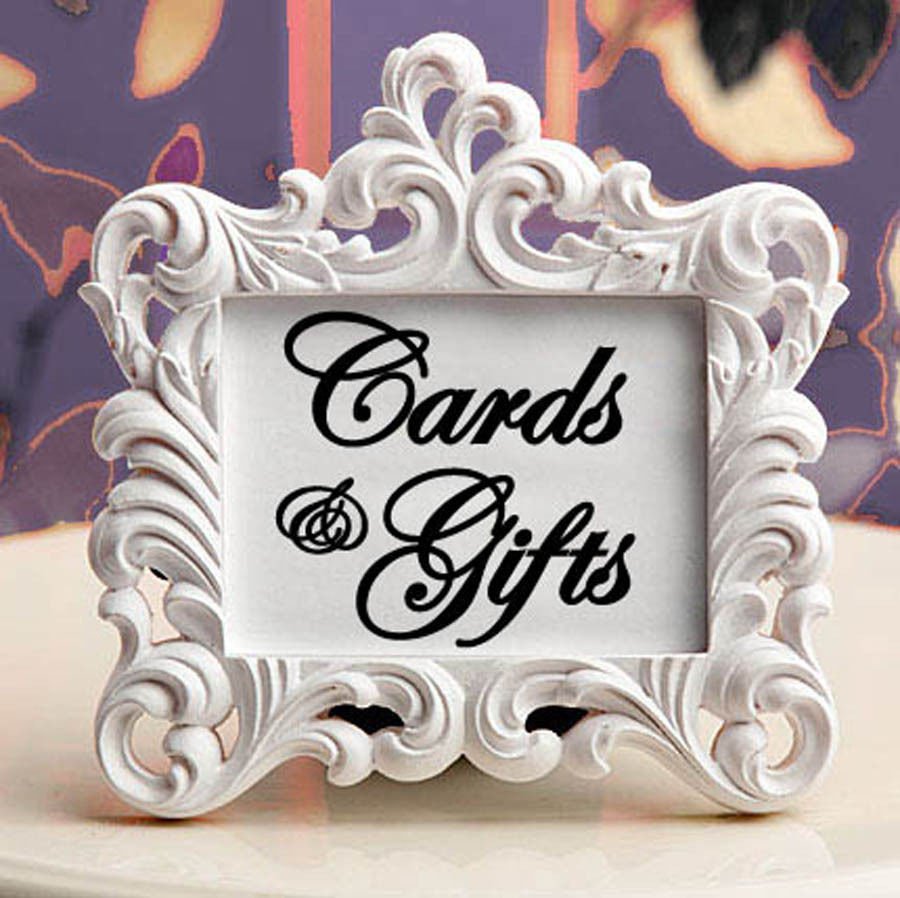 Cards and Gifts Script Wedding Vinyl Sticker Decal 7.5"h x 8"w