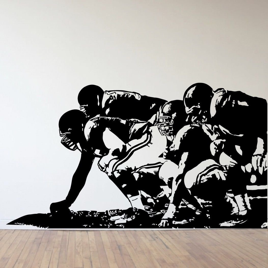 Offensive Linemen Football Vinyl Wall Sticker Decal 39" w x 22" h