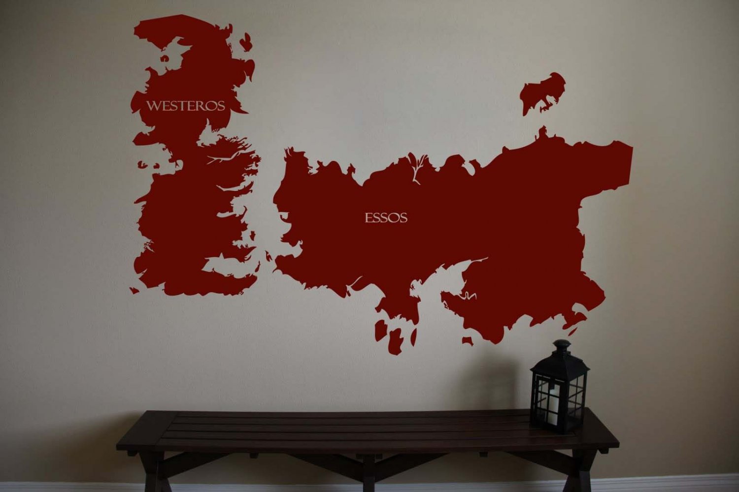 Game of Thrones World Map Westeros Essos Vinyl Wall Sticker Decal 22"h ...
