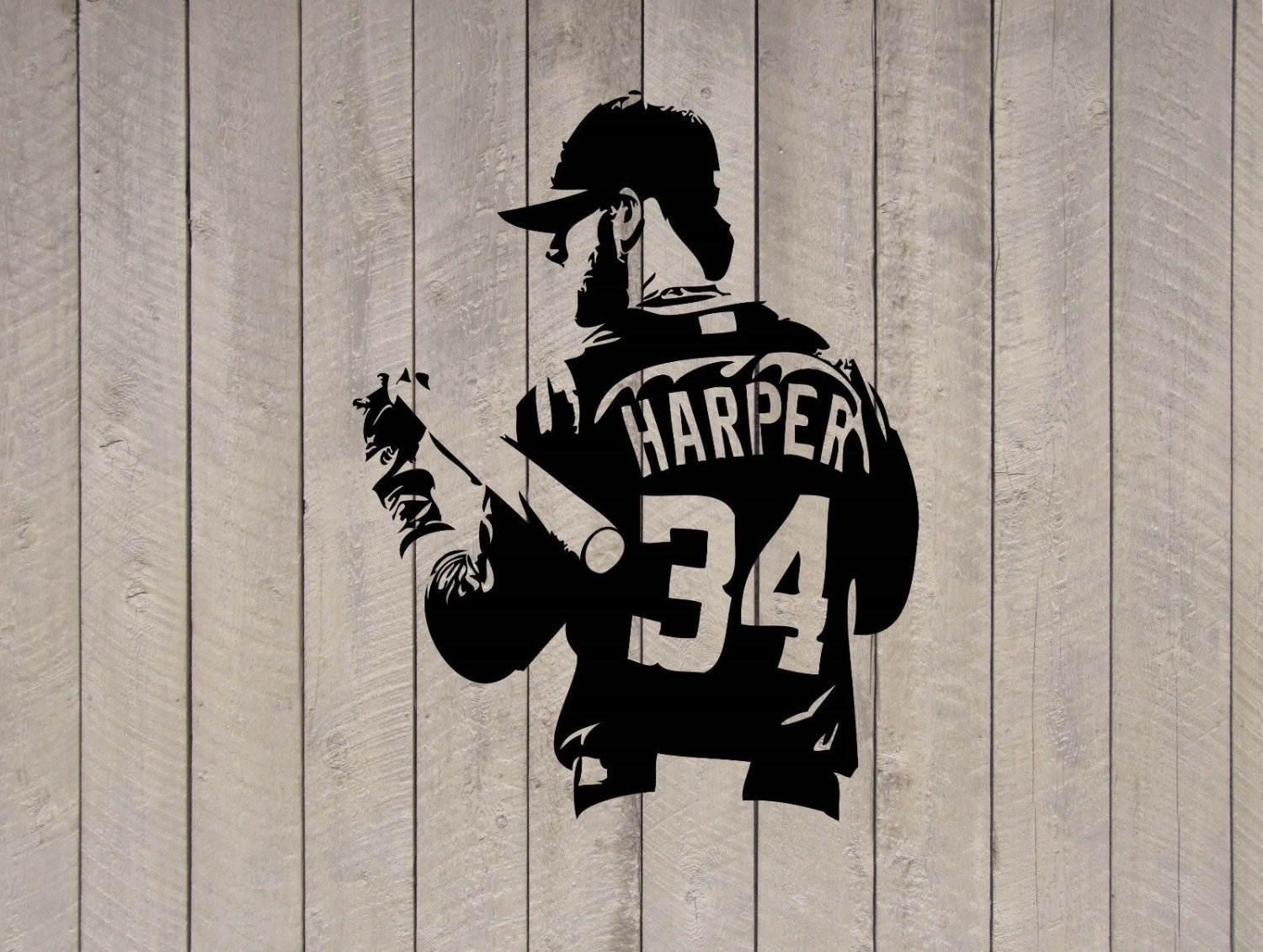 BRYCE HARPER Washington Nationals Baseball Vinyl Sticker Decal 13"w x 17"h