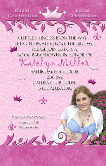 Princess is Coming Photo Baby Shower Invitations