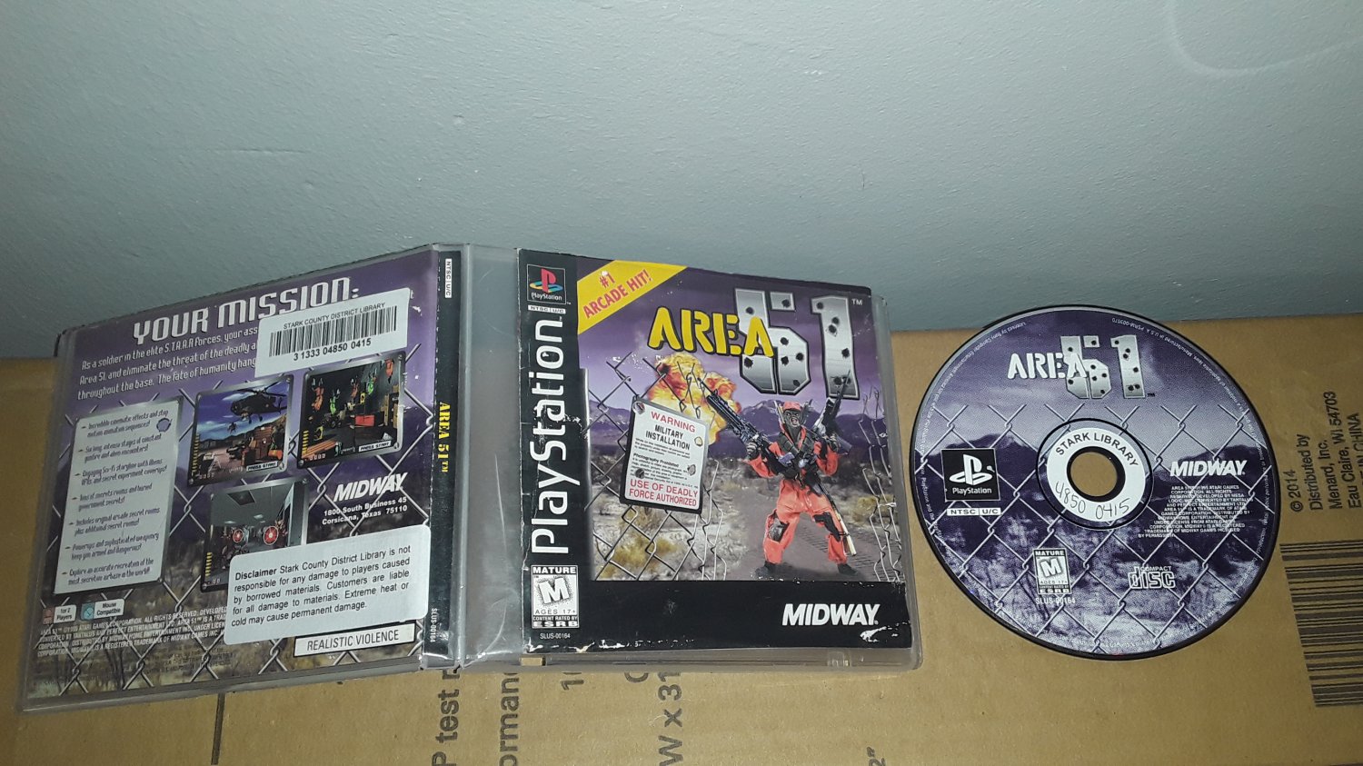 Area 51 (Sony Playstation PS1) Excellent condition, TESTED Works Great ...