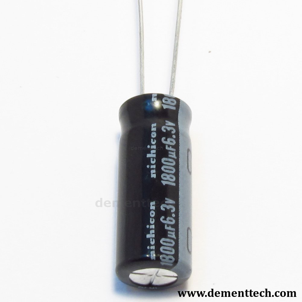 1800uF 6.3v Nichicon HM Ultra Low-ESR 8mm narrow diameter Capacitor cap