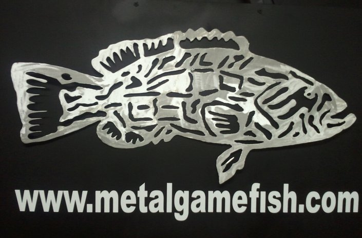 Metal Fish Art Aluminum Black Grouper Gamefish wall art