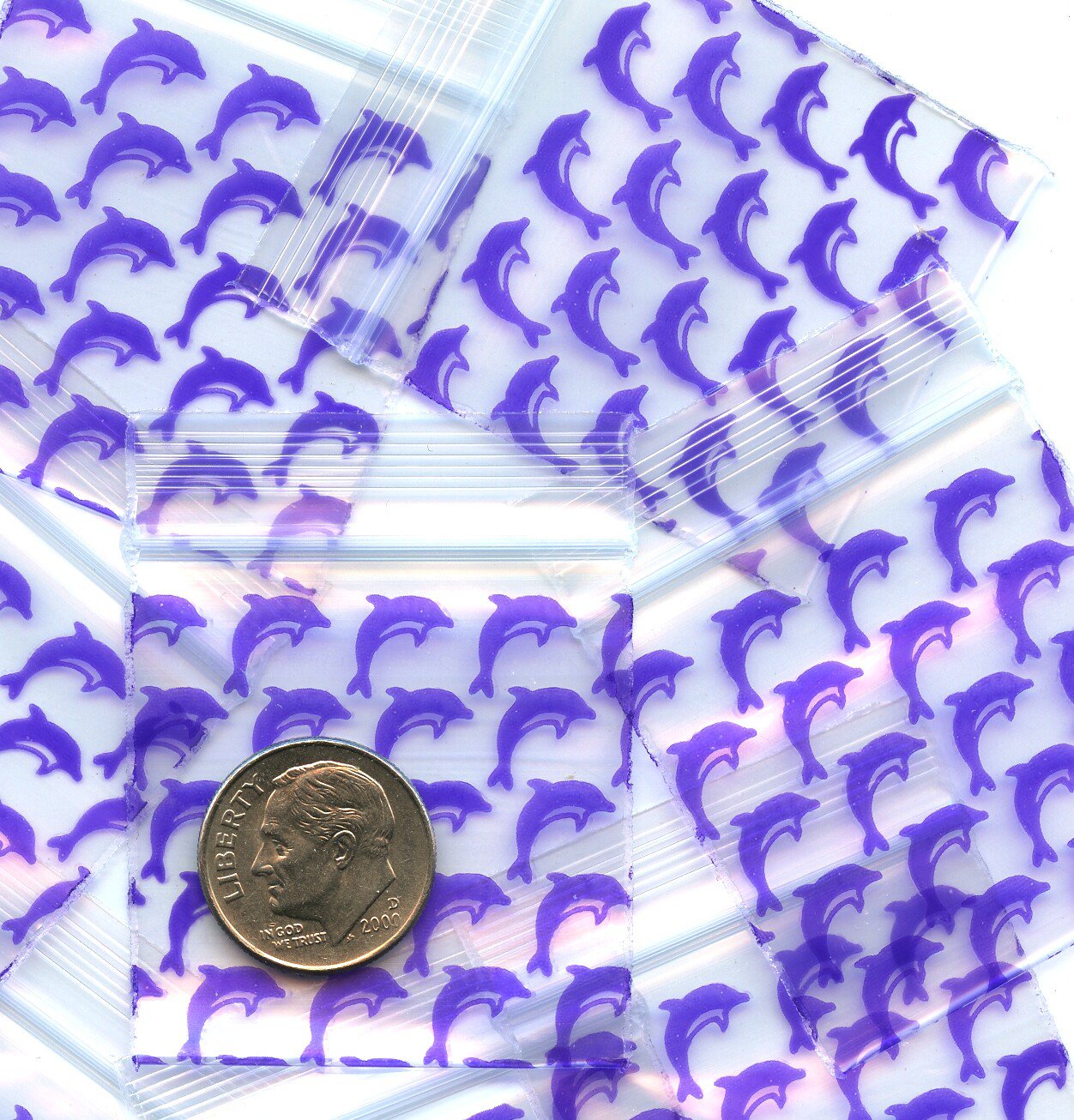 100 Apple Baggies 10 Different Designs 1.5 x 1.5" Mini Ziplock Bags 1515