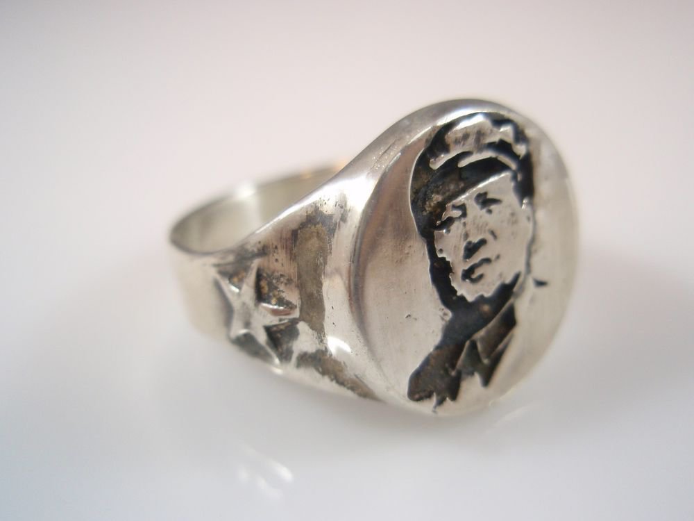 Mao Zedong Chinese Communist Portrait Sterling Silver 925 Ring by EZI ZINO