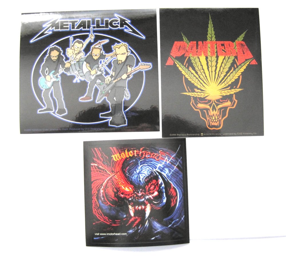 Rock Heavy Metal Sticker Set Motorhead, Metallica Pantera