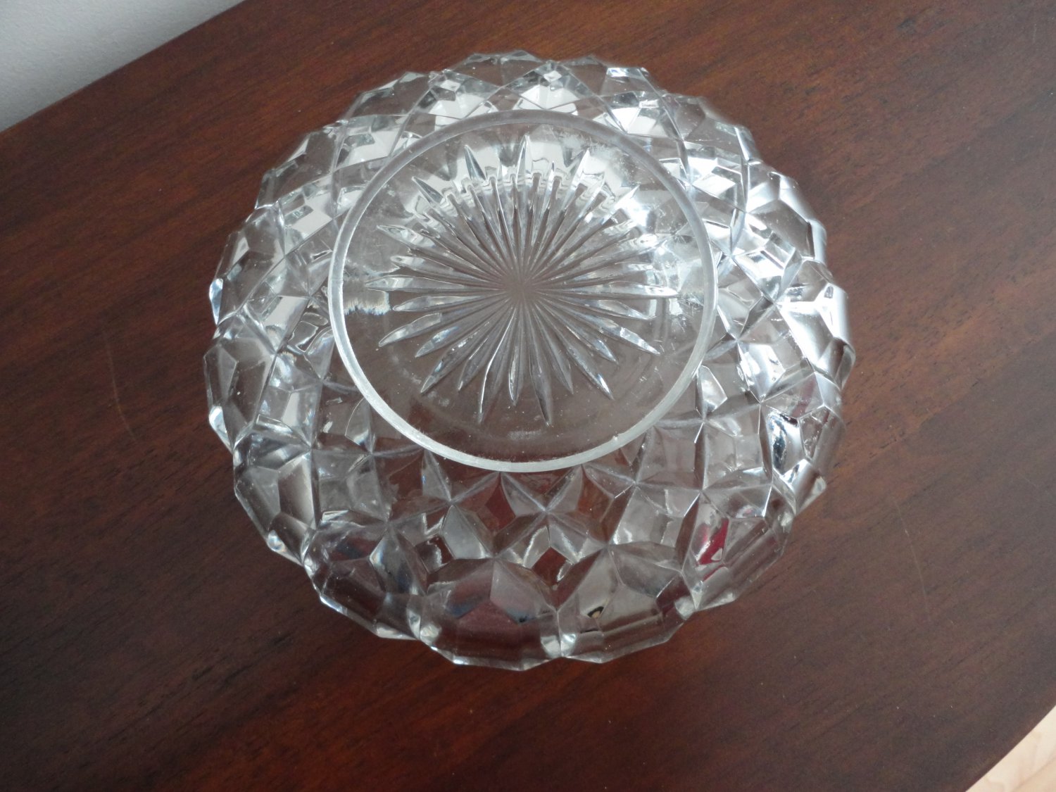 Vintage Clear Glass Diamond Pattern Dish