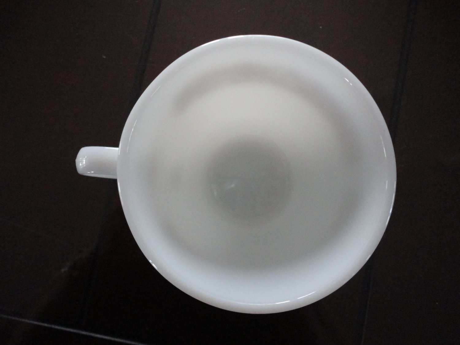 Vintage White Pyrex Cup Flower & Leaves Design