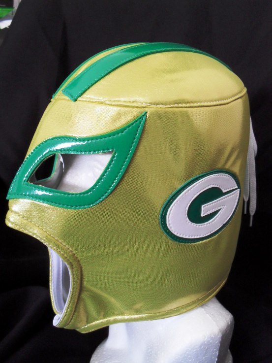 NFL UNOFFICIAL GREEN BAY STYLE MASK PRO FIT MEXICAN WRESTLING MASK ...