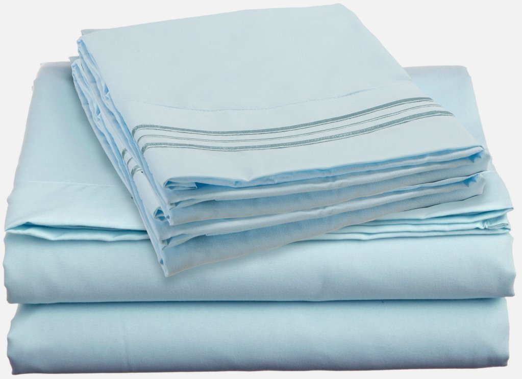 Clara Clark 1800 (4) PC Queen Sheet Set, Aqua