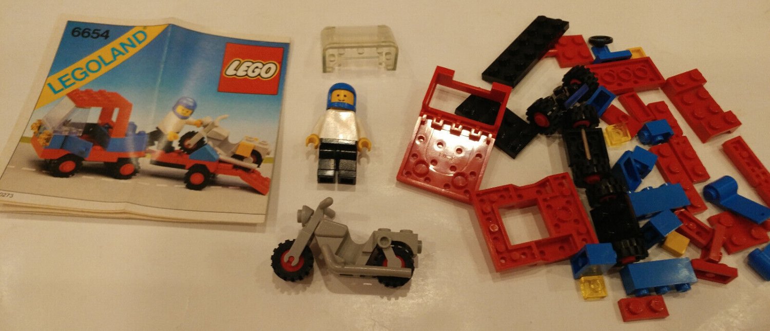 LEGO 6654 Motorcycle Transport + Instructions 100% Complete MINT