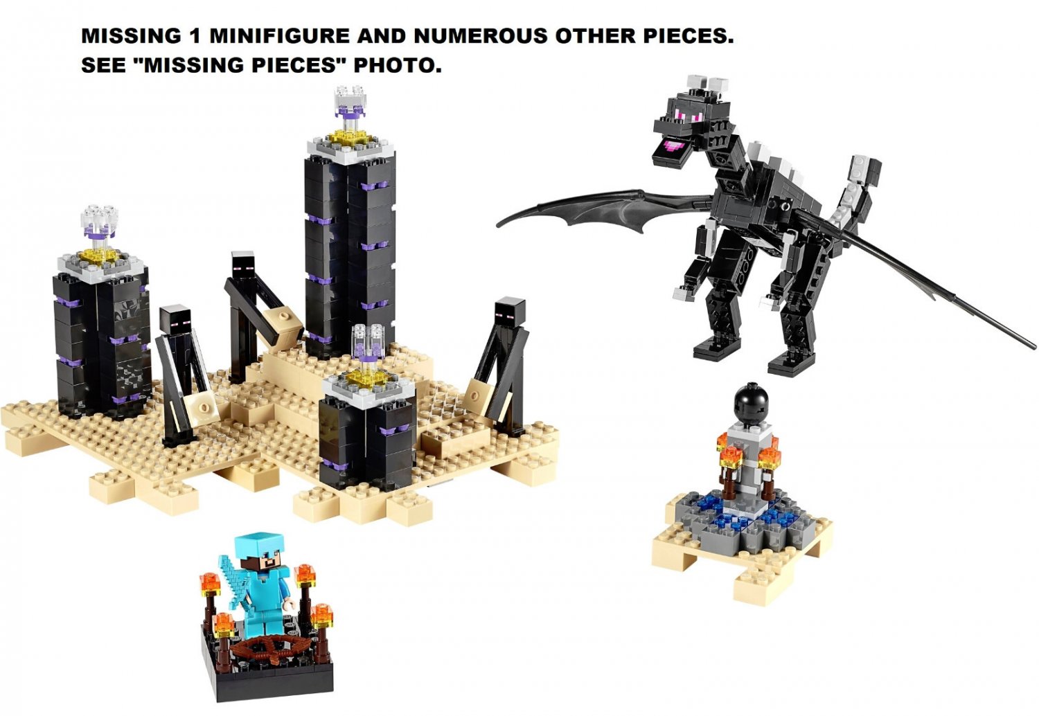 LEGO 21117 The Ender Dragon Minecraft Steve Enderman NEAR MINT