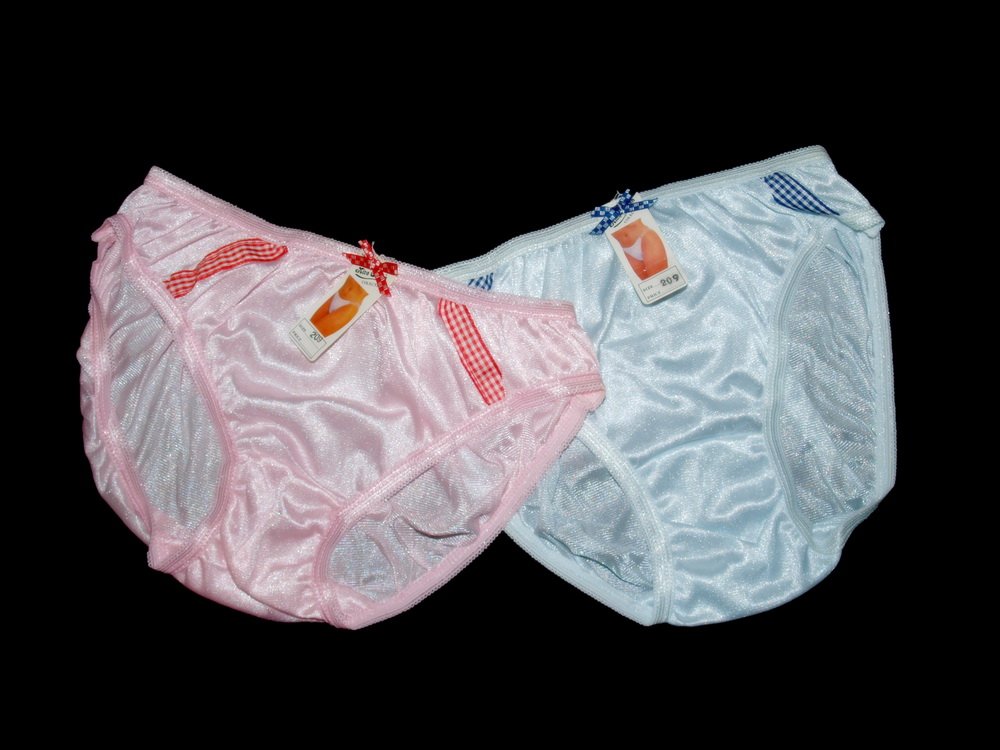 2 NEW CUTE NYLON PANTIES, PASTEL PINK & LIGHT BLUE, BEAUTIFUL LINGERIES ...
