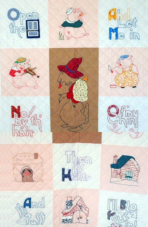 McKim 1930's newspaper Three 3 Little Pigs quilt embroidery pattern