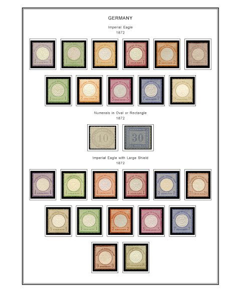 GERMANY REICH STAMP ALBUM PAGES CD 1868-1955 (100 color illustrated pages)