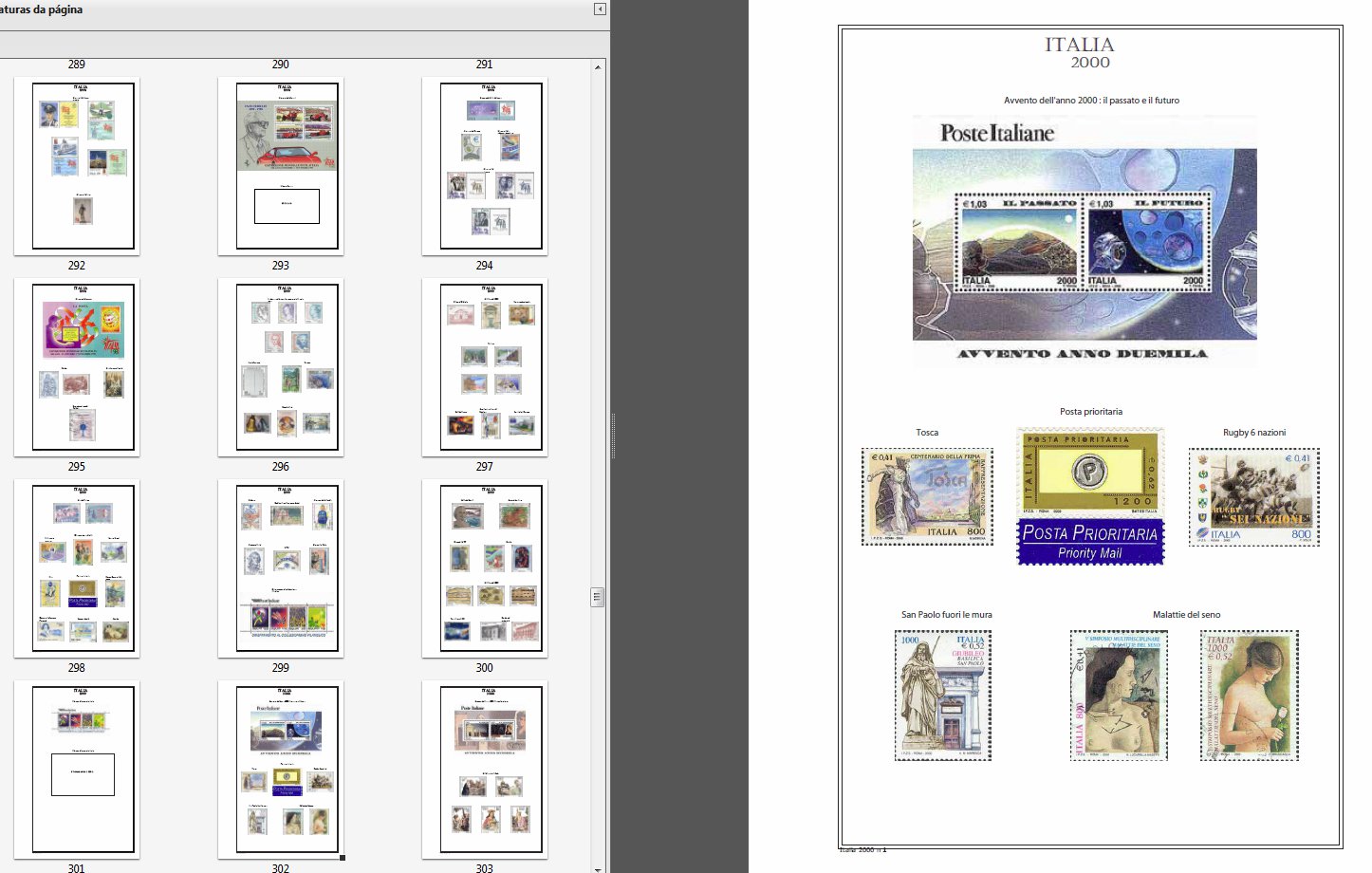 ITALY STAMP ALBUM PAGES CD 1861-2011 (461 color illustrated pages)