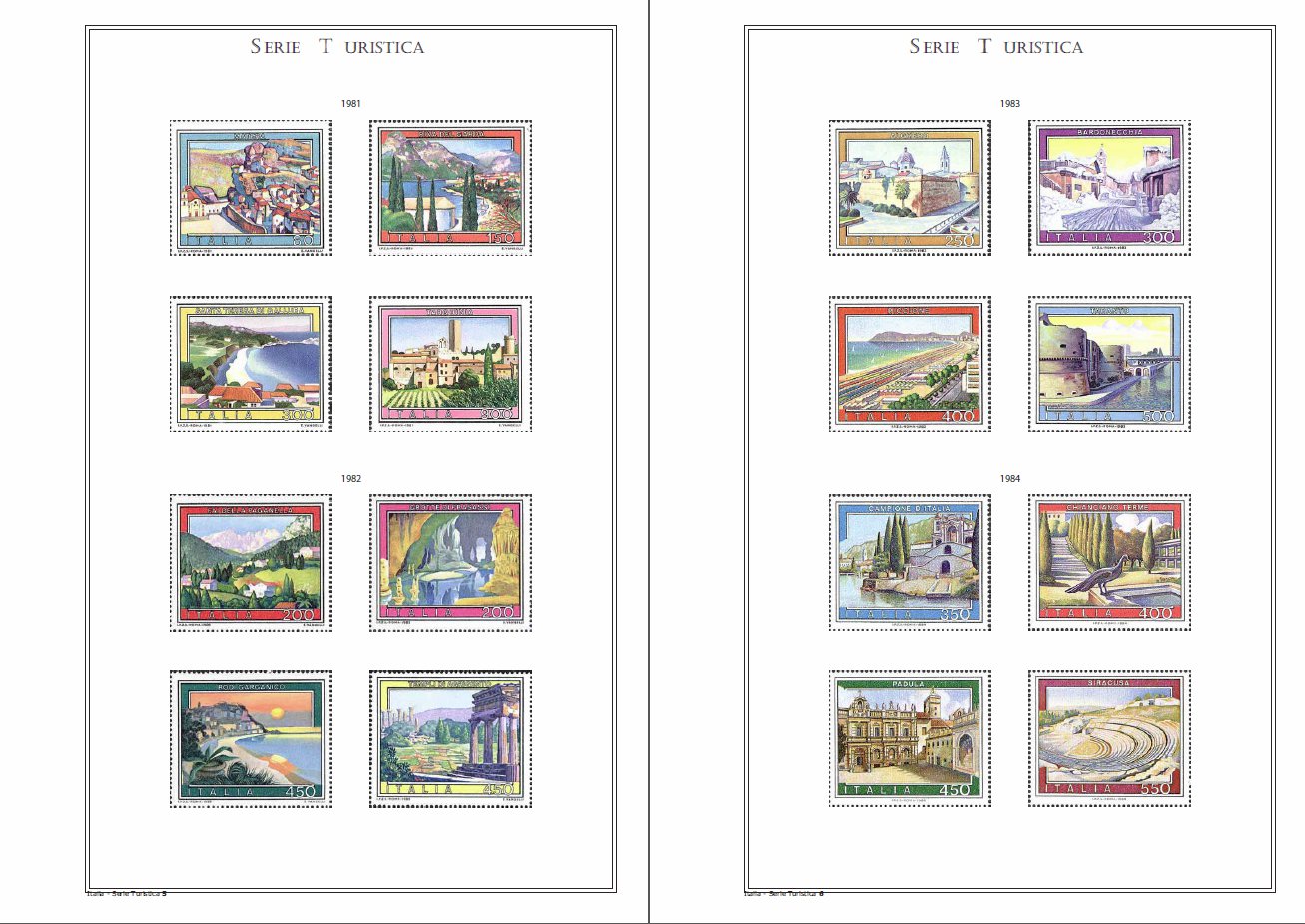 ITALY STAMP ALBUM PAGES CD 1861-2011 (461 color illustrated pages)