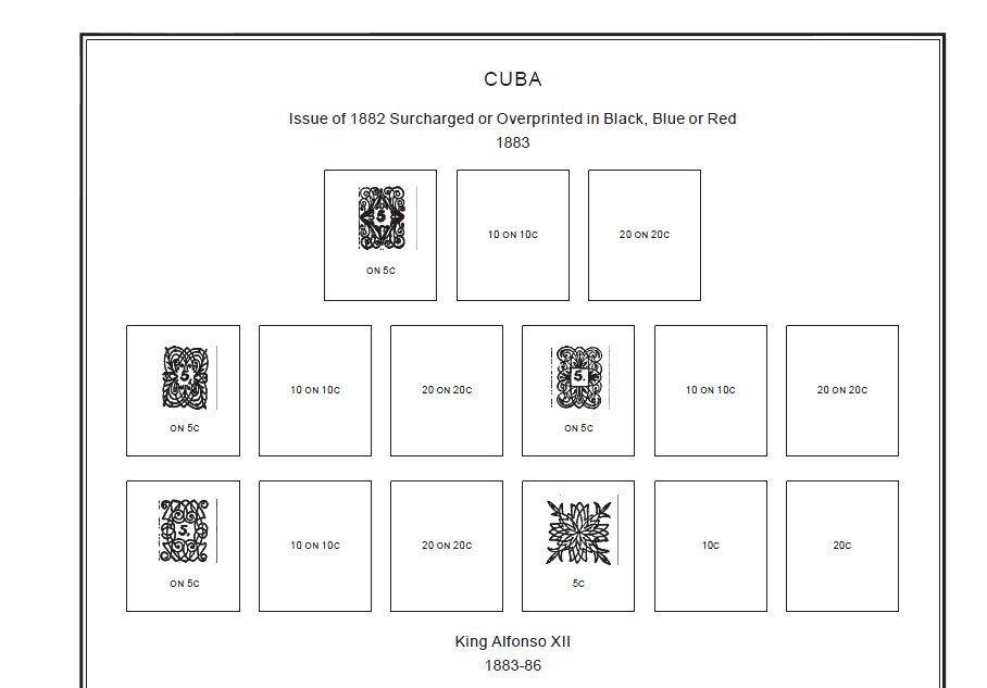 CUBA STAMP ALBUM PAGES 1855-2011 (711 pages)