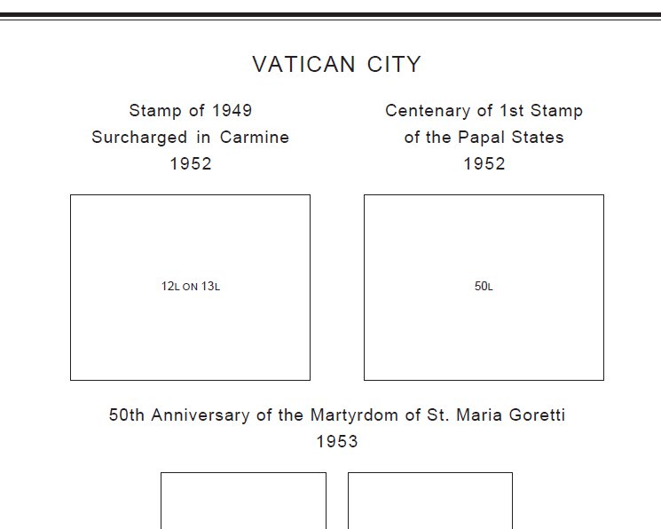 VATICAN CITY STAMP ALBUM PAGES 1929-2011 (193 pages)
