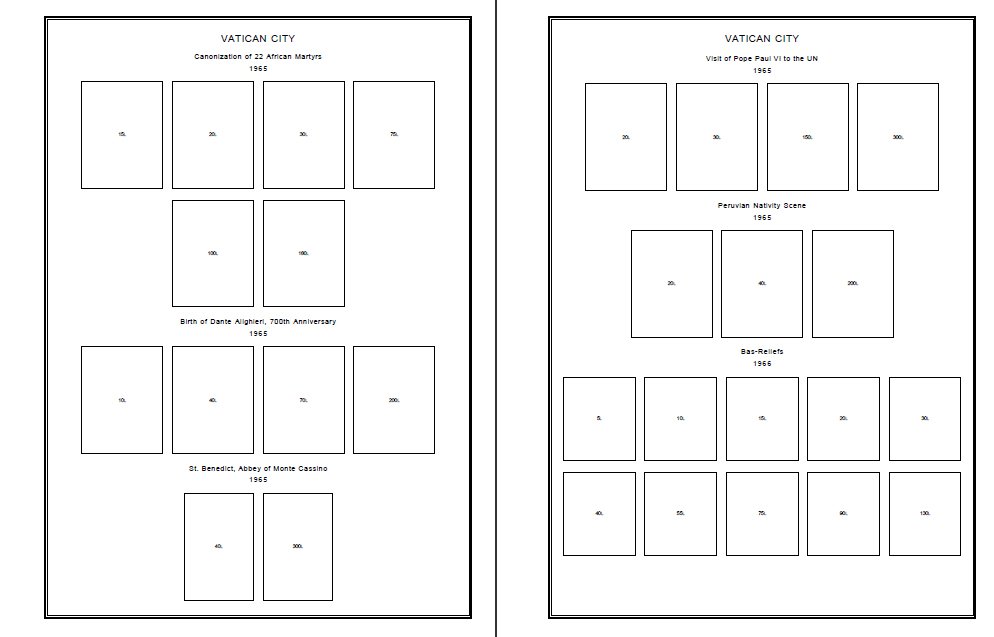 VATICAN CITY STAMP ALBUM PAGES 1929-2011 (193 pages)