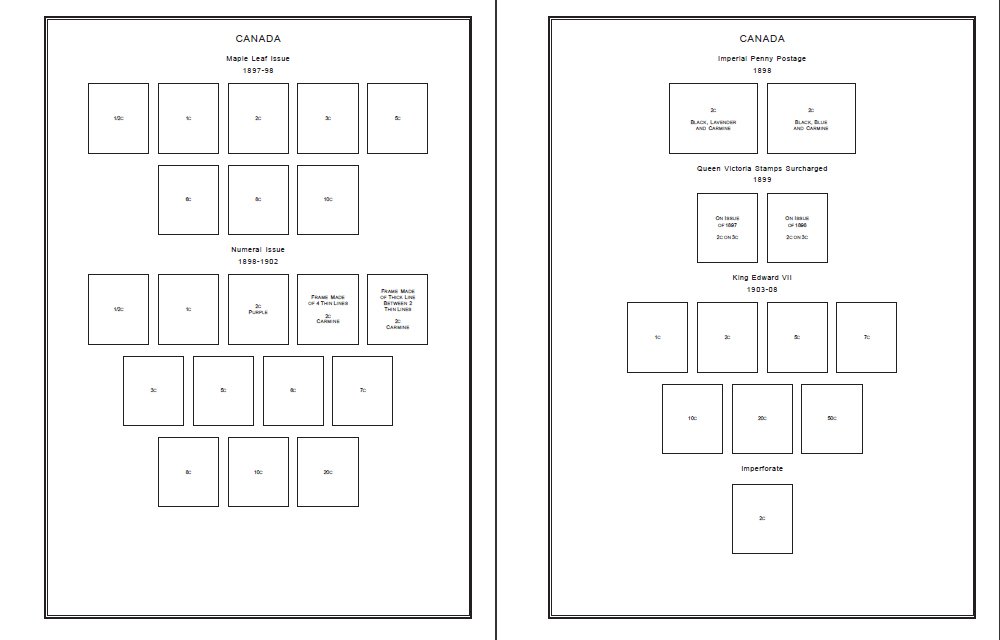 CANADA STAMP ALBUM PAGES 1851-2011 (430 pages)
