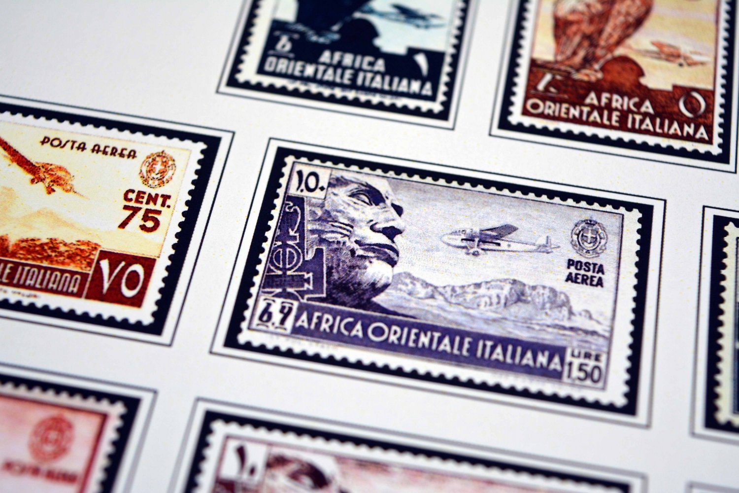 COLOR PRINTED ITALIAN EAST AFRICA 1938-1942 STAMP ALBUM PAGES (7 ...