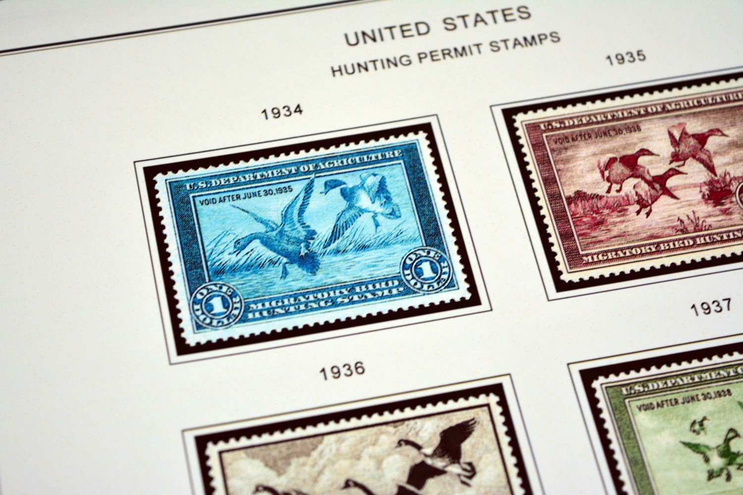 COLOR PRINTED USA FEDERAL DUCK STAMPS 1934-2020 STAMP ALBUM PAGES (46 ...