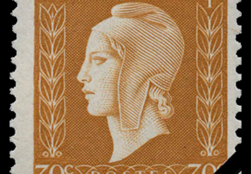 COLOR PRINTED FRANCE 1941-1959 STAMP ALBUM PAGES (37 illustrated pages)