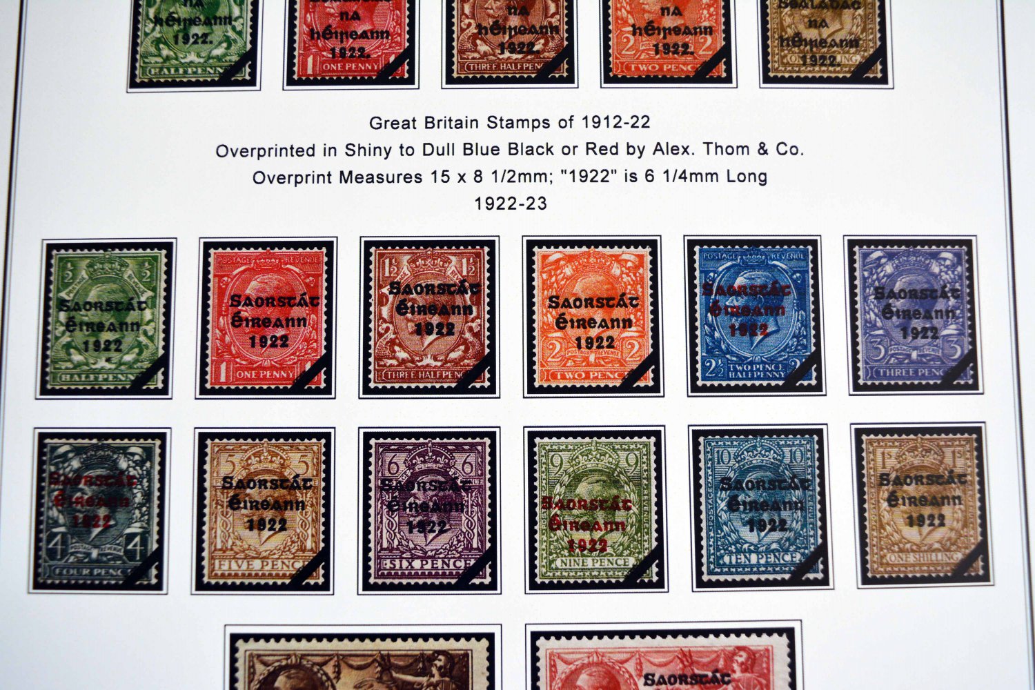 COLOR PRINTED IRELAND [CLASS.] 1922-1970 STAMP ALBUM PAGES (13 ...