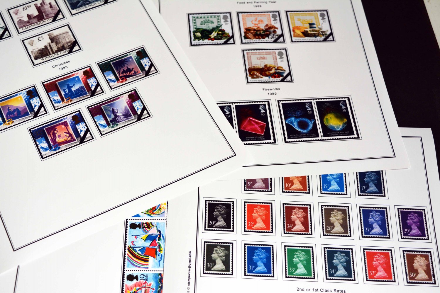 COLOR PRINTED GREAT BRITAIN 1978-1989 STAMP ALBUM PAGES (51 illustrated ...