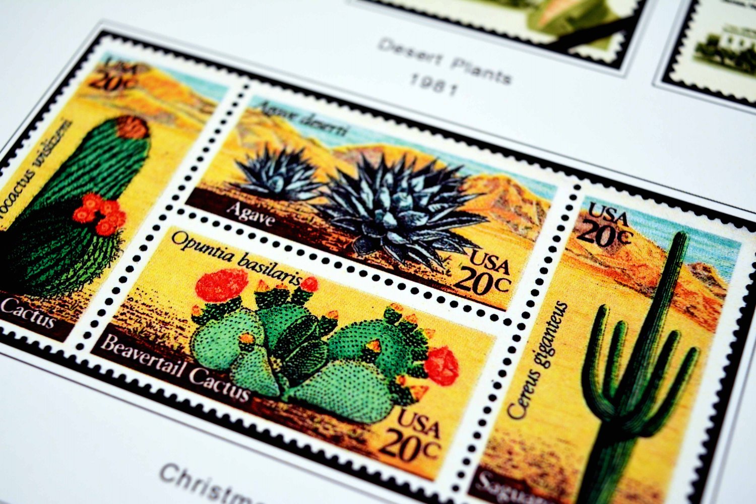 COLOR PRINTED U.S.A. 1981-1990 STAMP ALBUM PAGES (56 illustrated pages)