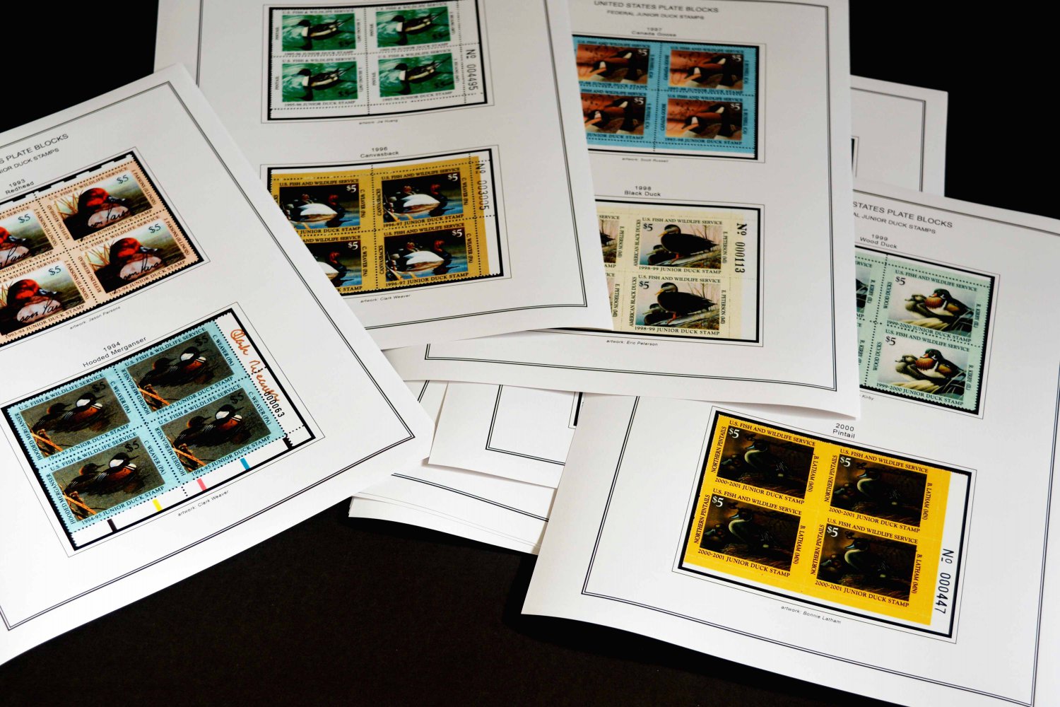 COLOR PRINTED US JUNIOR DUCK STAMPS 1992-2020 STAMP ALBUM PAGES (21 ...