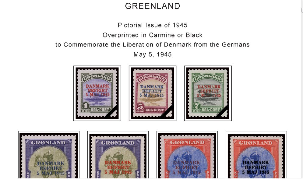 COLOR PRINTED GREENLAND 1905-2010 STAMP ALBUM PAGES (100 illustrated pages)