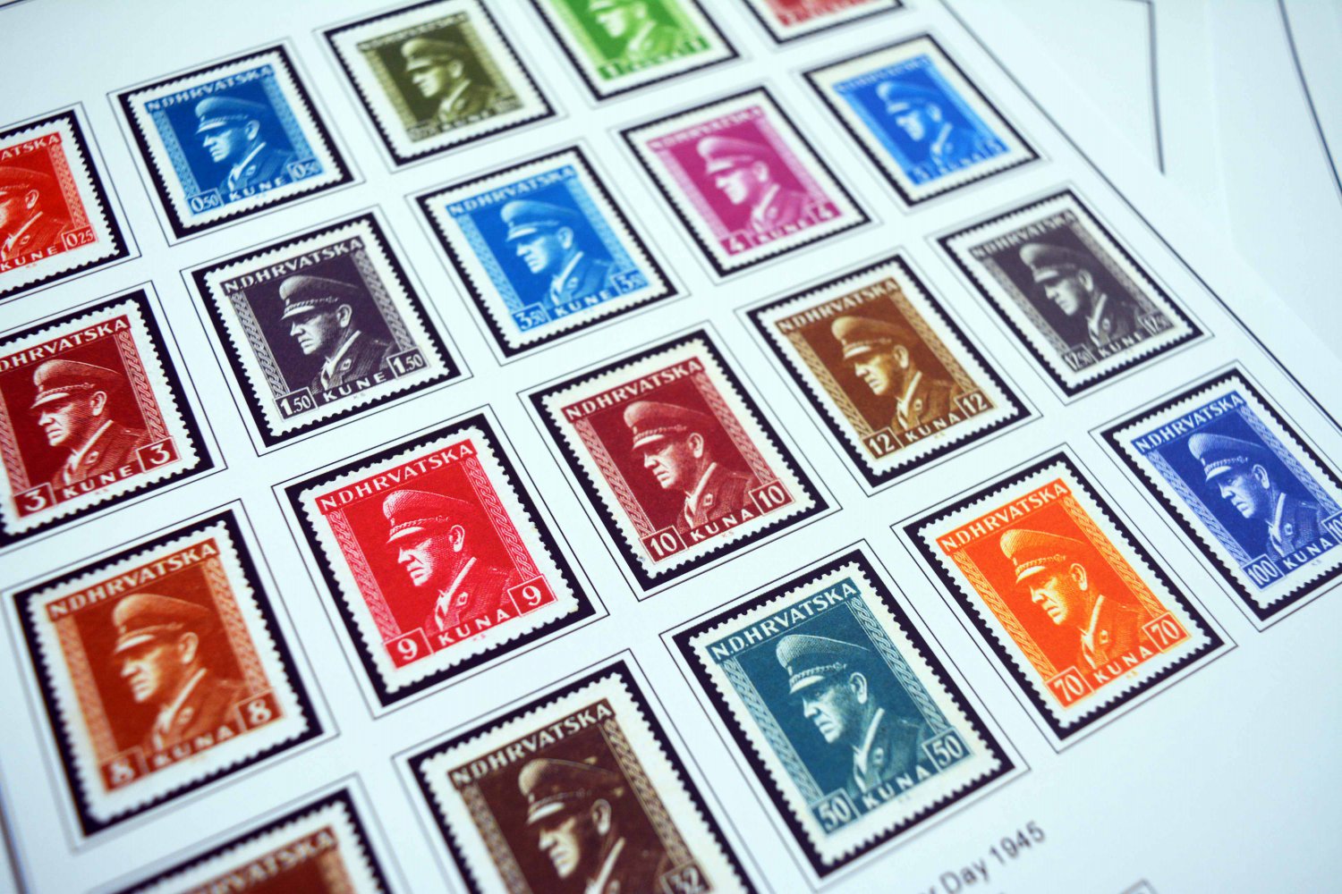 COLOR PRINTED CROATIA [NDH] 1941-1945 STAMP ALBUM PAGES (30 illustrated ...