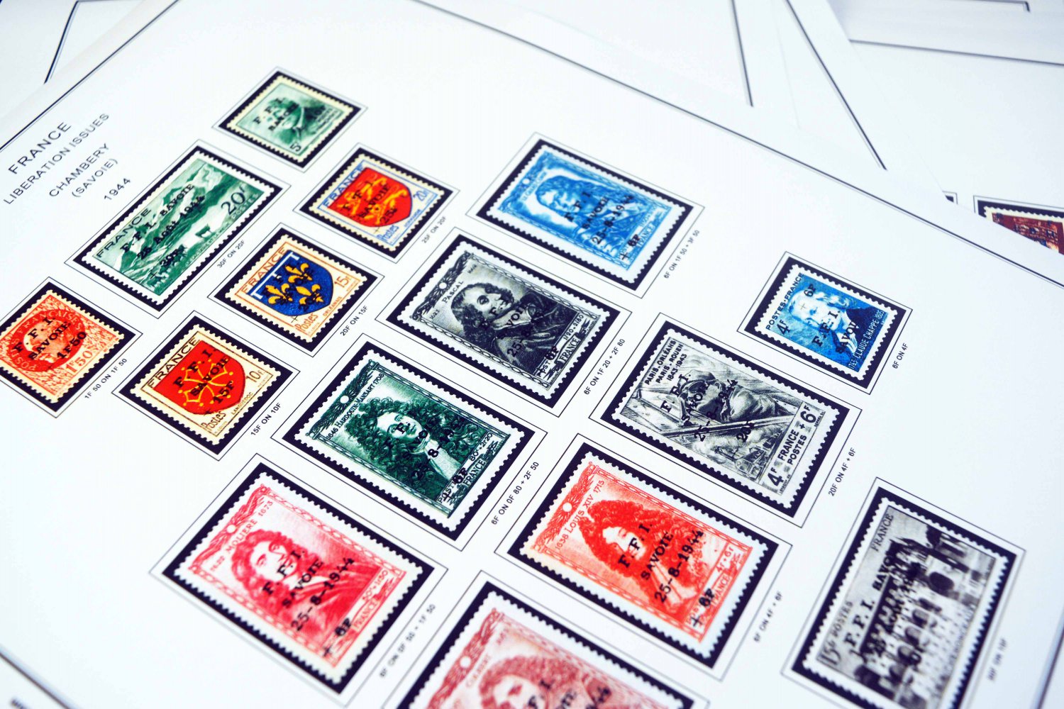 COLOR PRINTED FRANCE [LIBÉRATION] 1944 STAMP ALBUM PAGES (60 ...