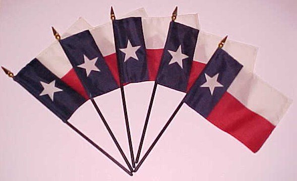Mini Texas Flags 4X6 Lot of 5