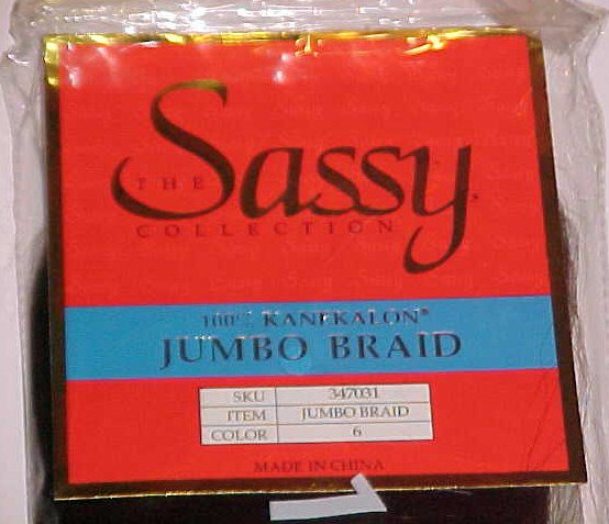 (SOLD) The Sassy Collection 100% Kanekalon Jumbo Braid Dark Brown Long ...