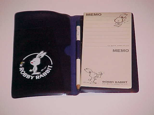 (SOLD 8.99) Vintage 1976 Sanrio Robby Rabbit Memo Pad and Pencil