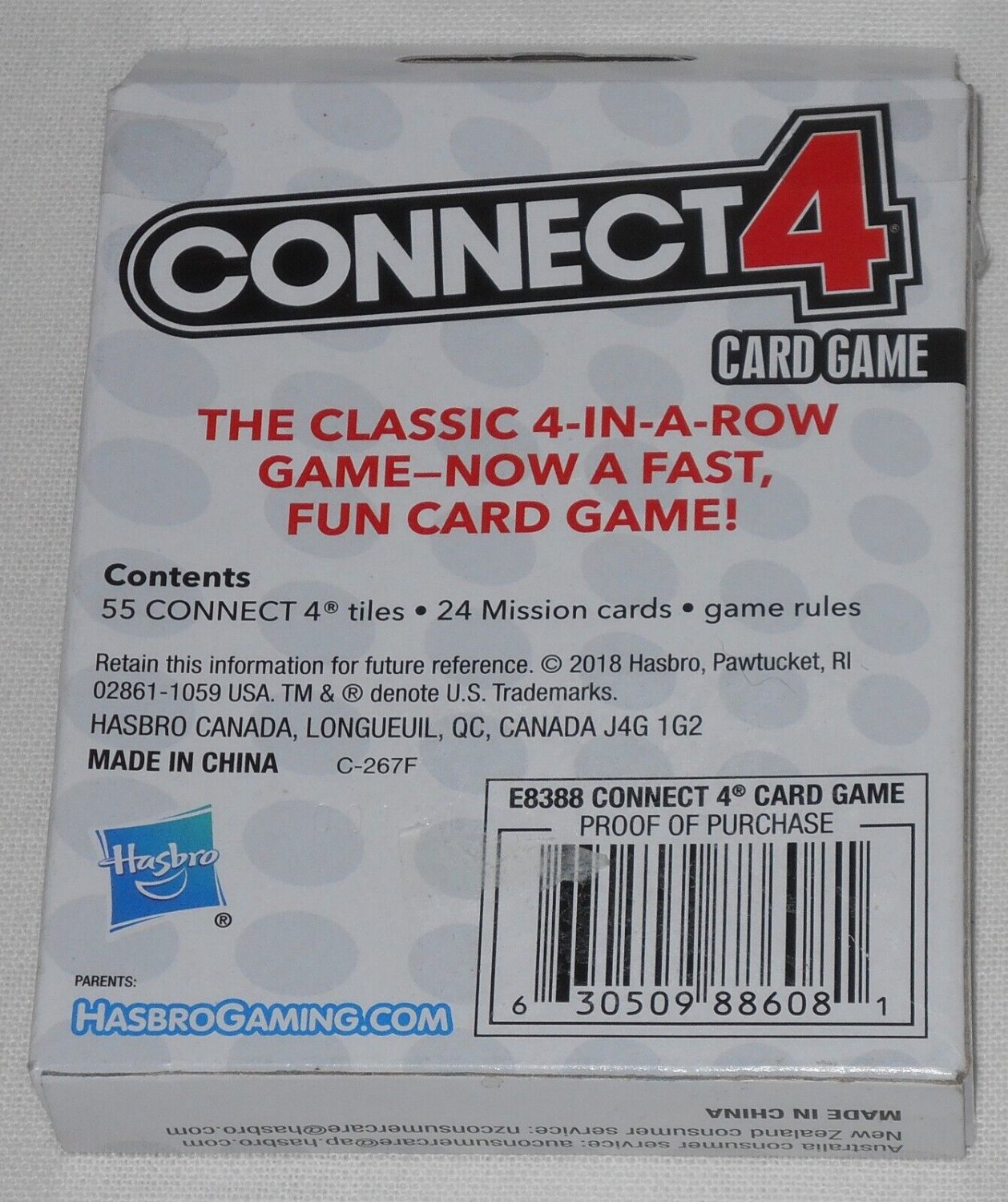 Hasbro Connect 4 Card Game 2 to 4 Players Fun Strategy Game Age 6+ NEW!