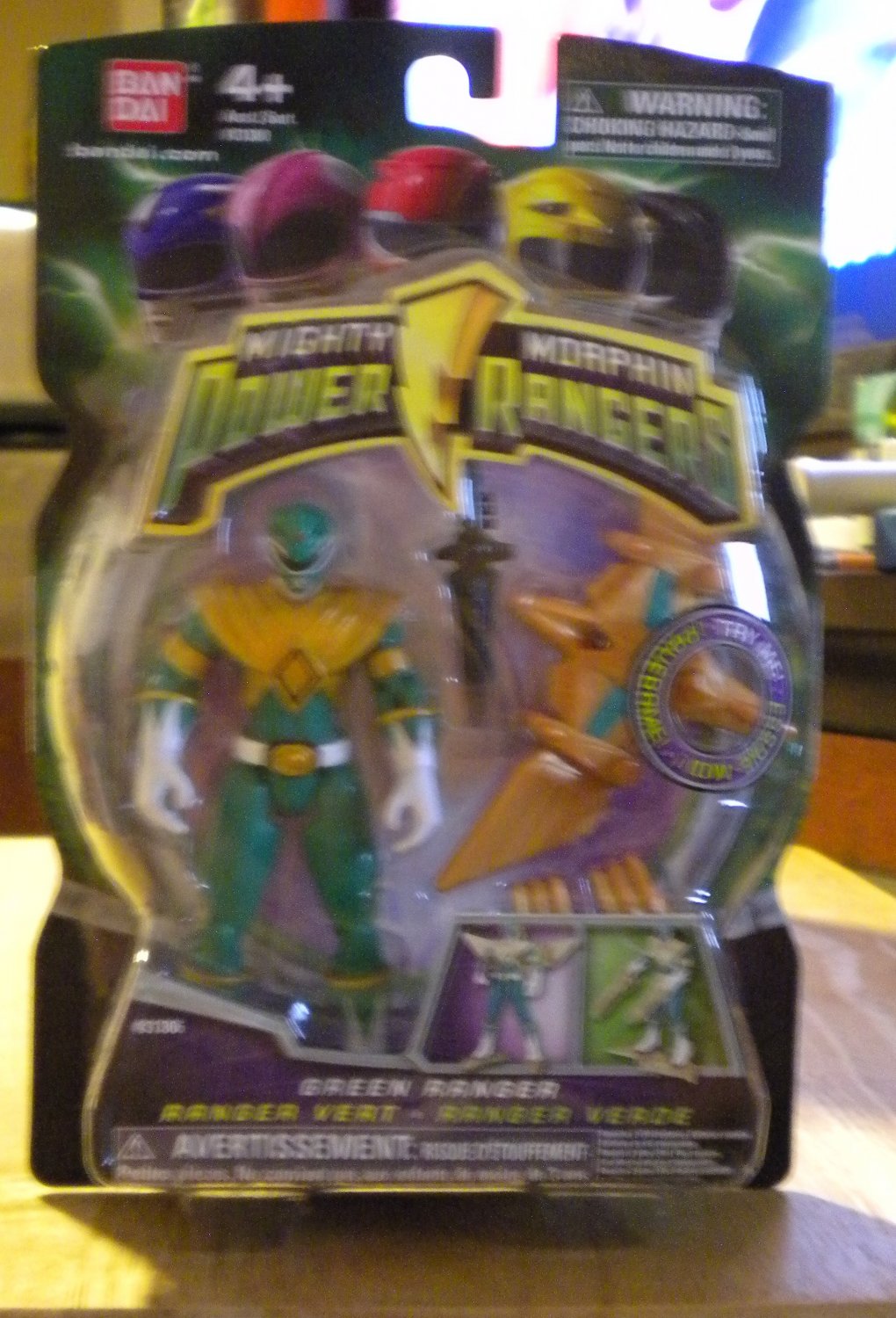 Mighty Morphin Power Rangers Green Ranger Dino Flyer Rare Action Figure ...