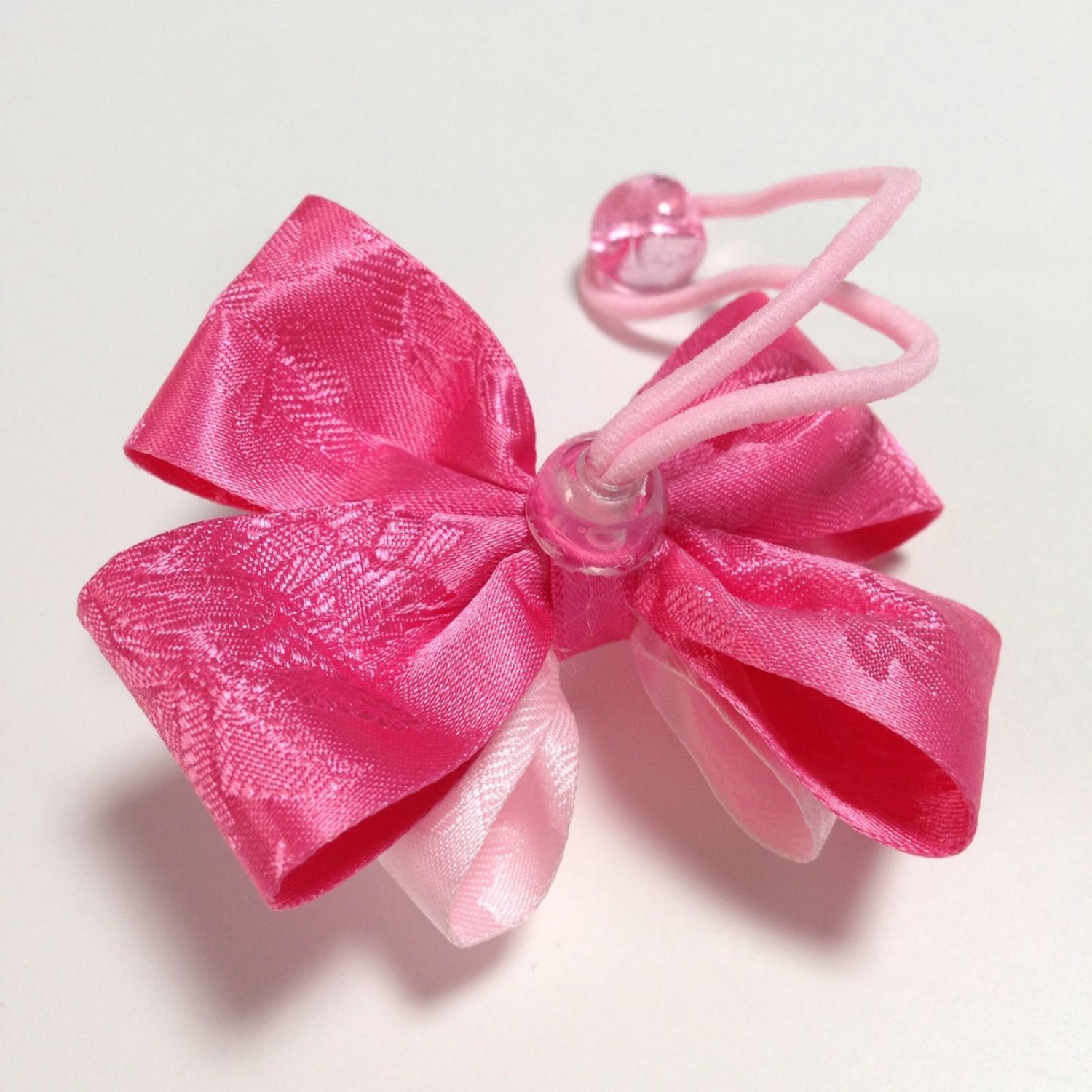 Hanbok Hair Ribbon Elastic Tie Korean Traditional Dress Light Pink Crimson