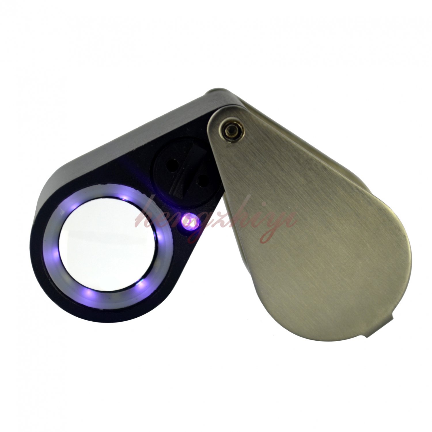 10X Diamond Gem Loupe w LED +UV Light + 21mm Achromatic Aplanatic Len ...