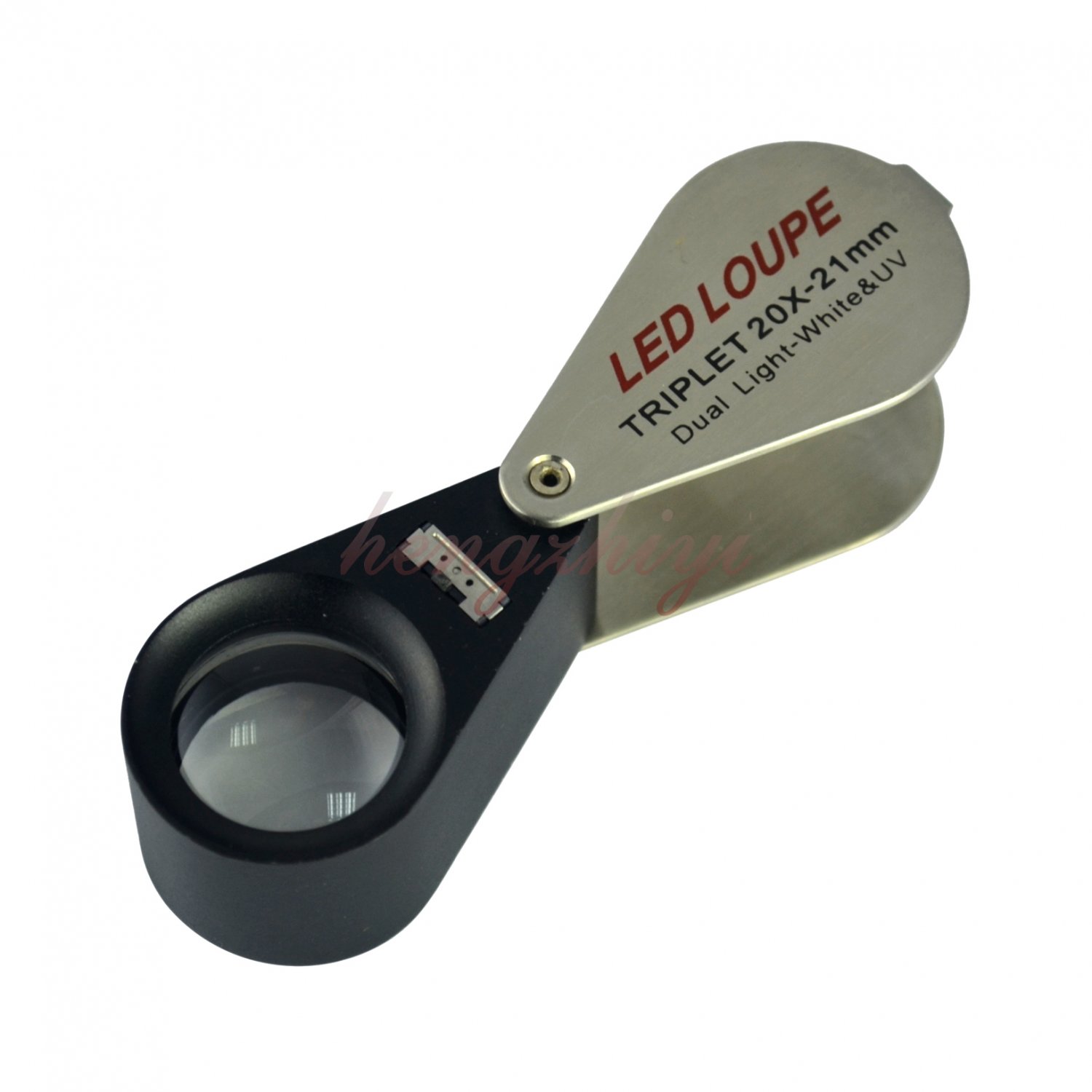20X Diamond Gem Jewelry Loupe Magnifier + LED & UV Light 21mm Lens Free ...