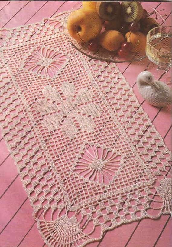 DECORATIVE CROCHET 1992 JANUARY 25 FILET CENTERPIECES PICTURE FILET ...