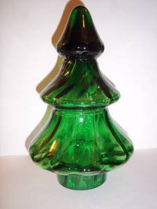 BLENKO HANDMADE GLASS CLOVER GREEN 8.75" CHRISTMAS HOLIDAY TREE Made in ...