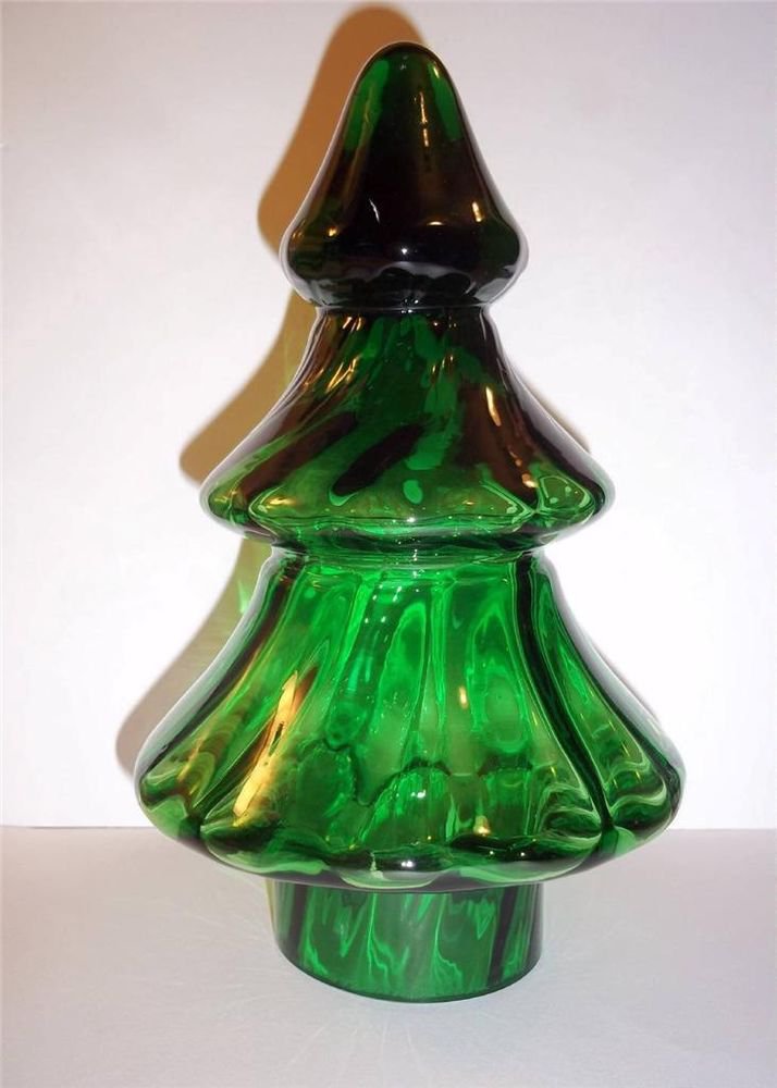 BLENKO HANDMADE GLASS CLOVER GREEN 8.75" CHRISTMAS HOLIDAY TREE Made in ...