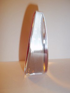 Mosser Glass Co. CRYSTAL, RED, GOLD LOGO Dealer DISPLAY SIGN Cambridge ...