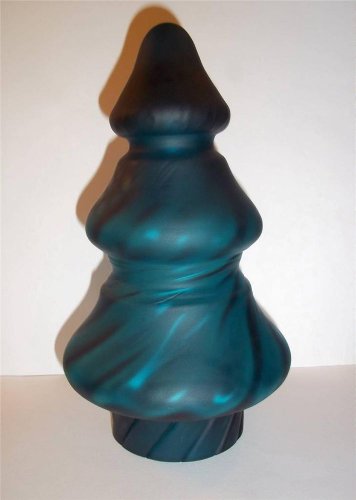 BLENKO HANDMADE GLASS SEABREEZE BLUE SATIN 9.5" CHRISTMAS TREE Made in ...
